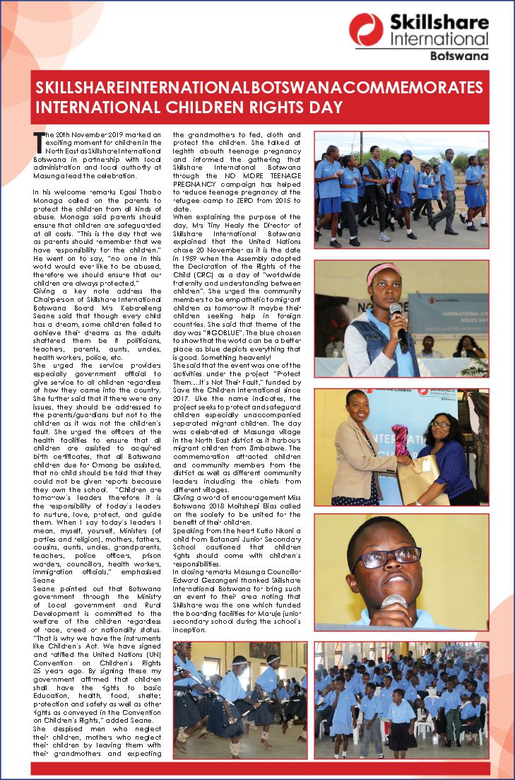 International Children Rights Day | Skillshare International Botswana